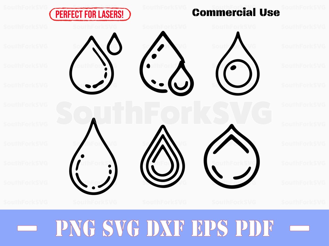 Simple Water Droplet SVG Bundle Svg Png Dxf Eps Pdf | Vector Graphic ...