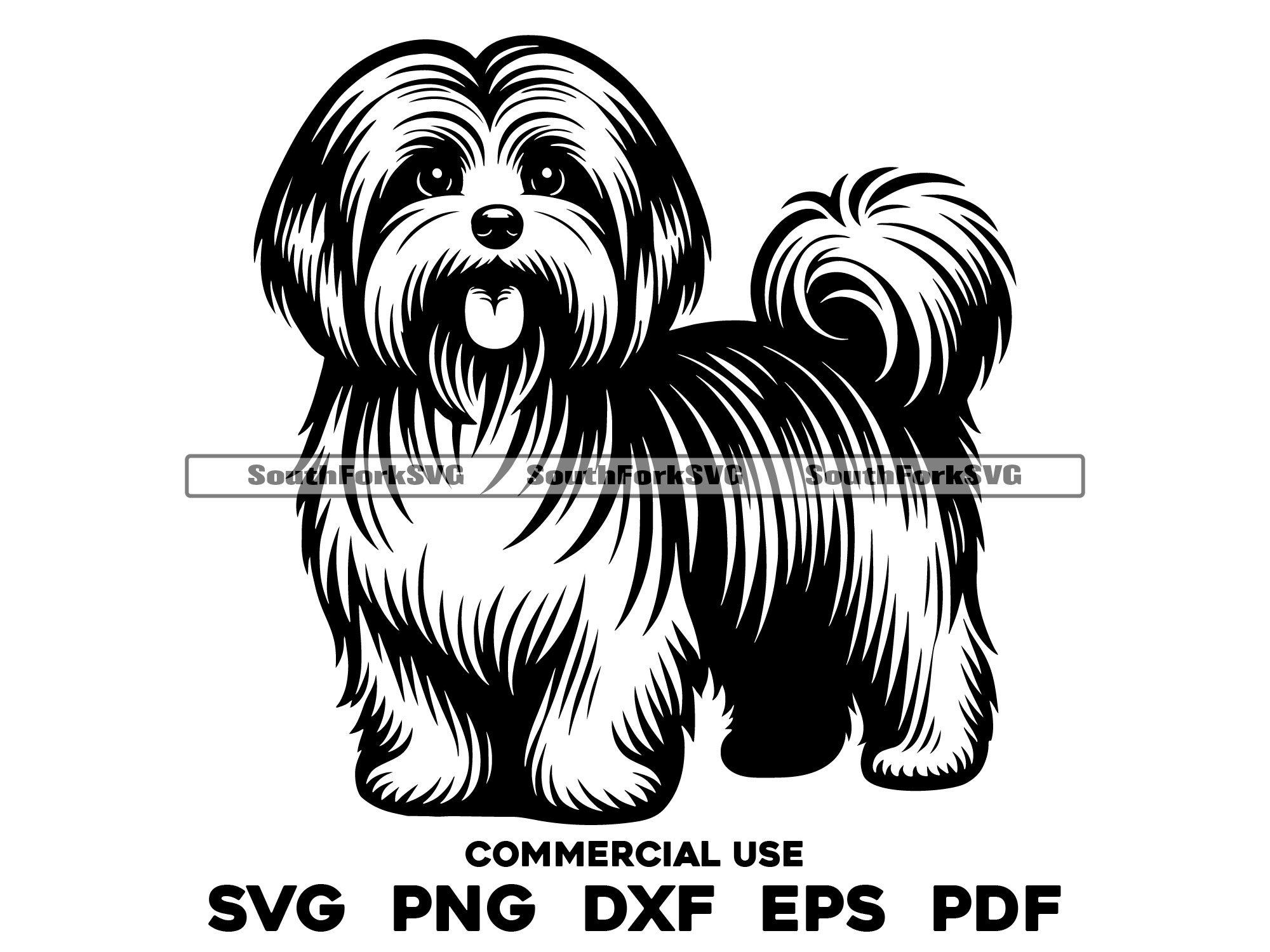 Havanese Dog Standing Design Svg Png Dxf Eps Pdf Vector Graphic Cut ...