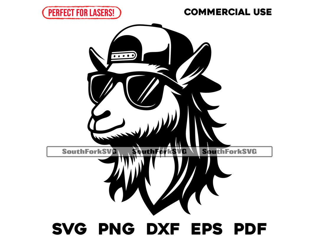 Goat Sunglasses Mullet Trucker Hat Svg Png Dxf Eps Pdf Vector Graphic ...