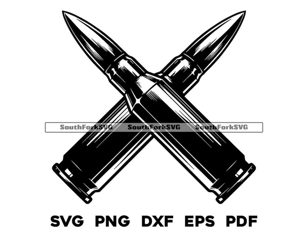 Rifle Bullet & Casing Design Files Svg Png Dxf Pdf Eps | Transparent ...
