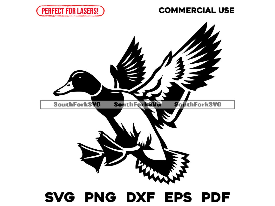 Flying Mallard Duck Svg Png Dxf Eps Pdf | Vector Graphic Design Cut ...
