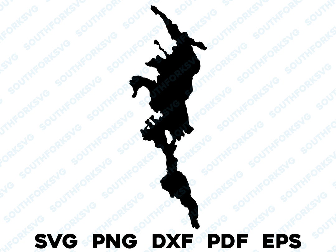 Lake Sunapee New Hampshire Map Shape Silhouette Svg Png Dxf Pdf Eps ...