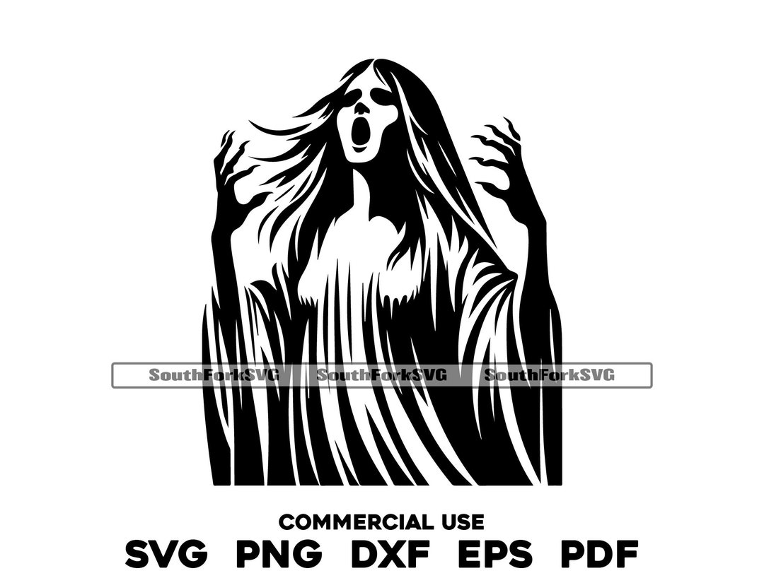 Banshee Woman Ghost Svg Png Dxf Eps Pdf Transparent Vector Graphic ...