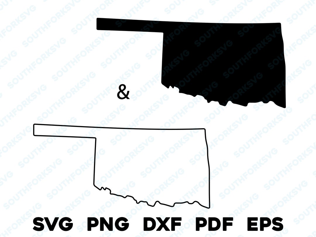 Simple Oklahoma State Silhouette & Outline Shapes Svg Png Dxf Pdf Eps ...