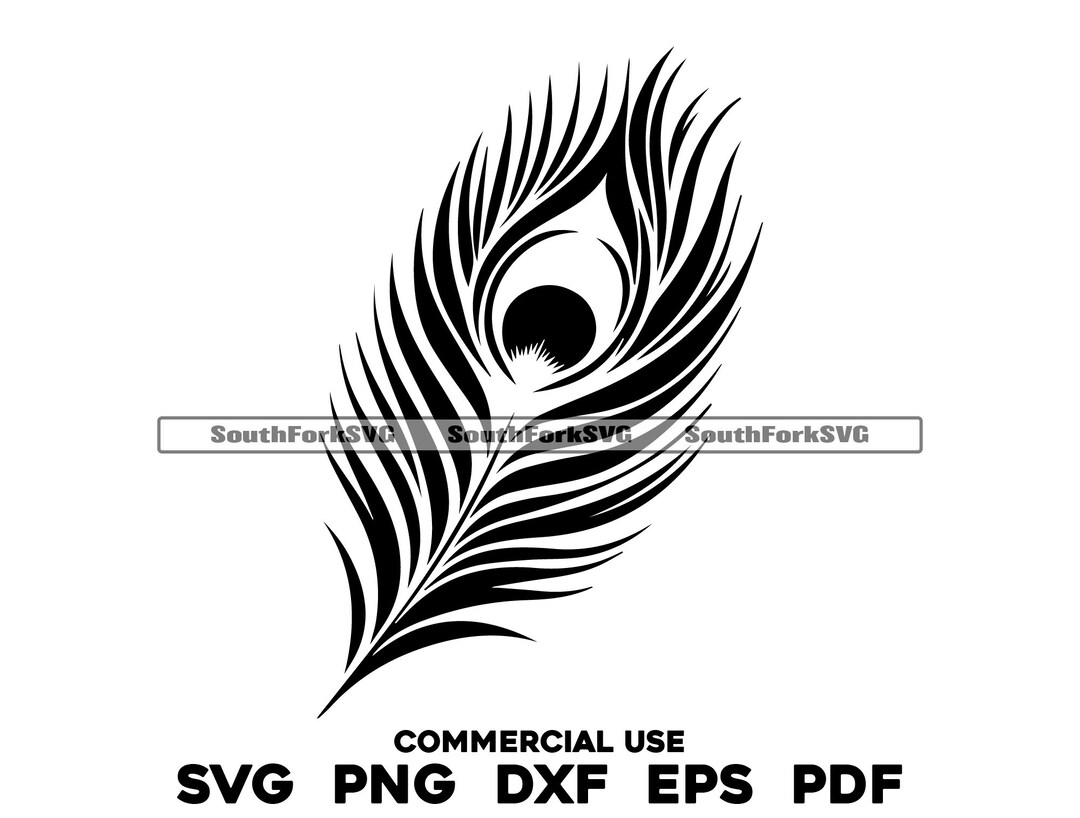 Simple Peacock Feather Design | Svg Png Dxf Eps Pdf | Vector Graphics ...