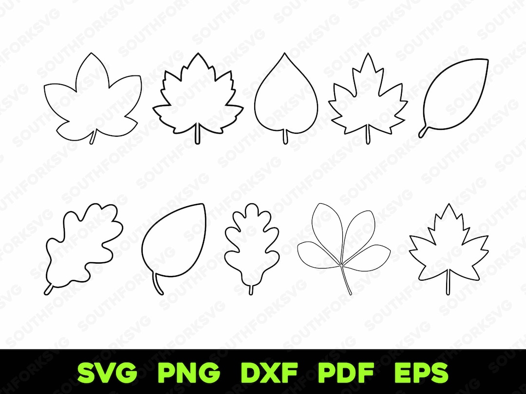 Leaf Leaves Outlines Bundle 1 | Svg Png Dxf Eps Pdf | Vector Graphic ...