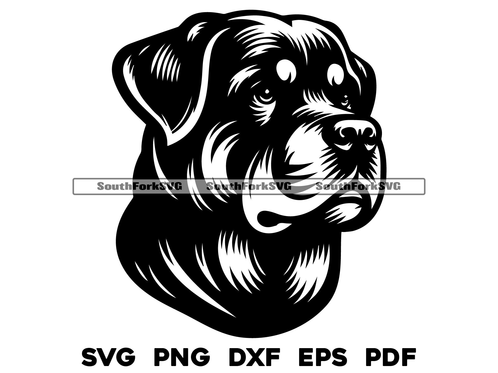 Rottweiler Dog Head Design | Svg Png Dxf Eps Pdf | Vector Graphic Cut ...