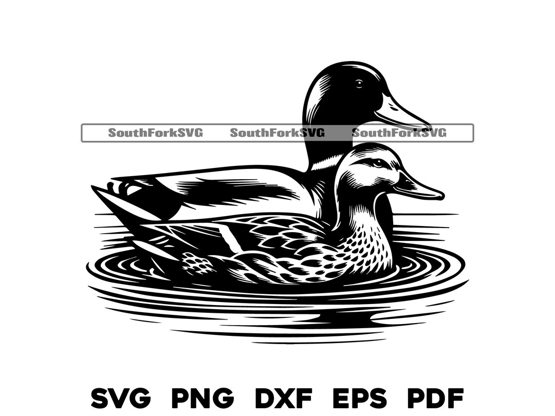 Mallard Ducks Male Female Pair Svg Png Dxf Eps Pdf | Vector Graphic ...