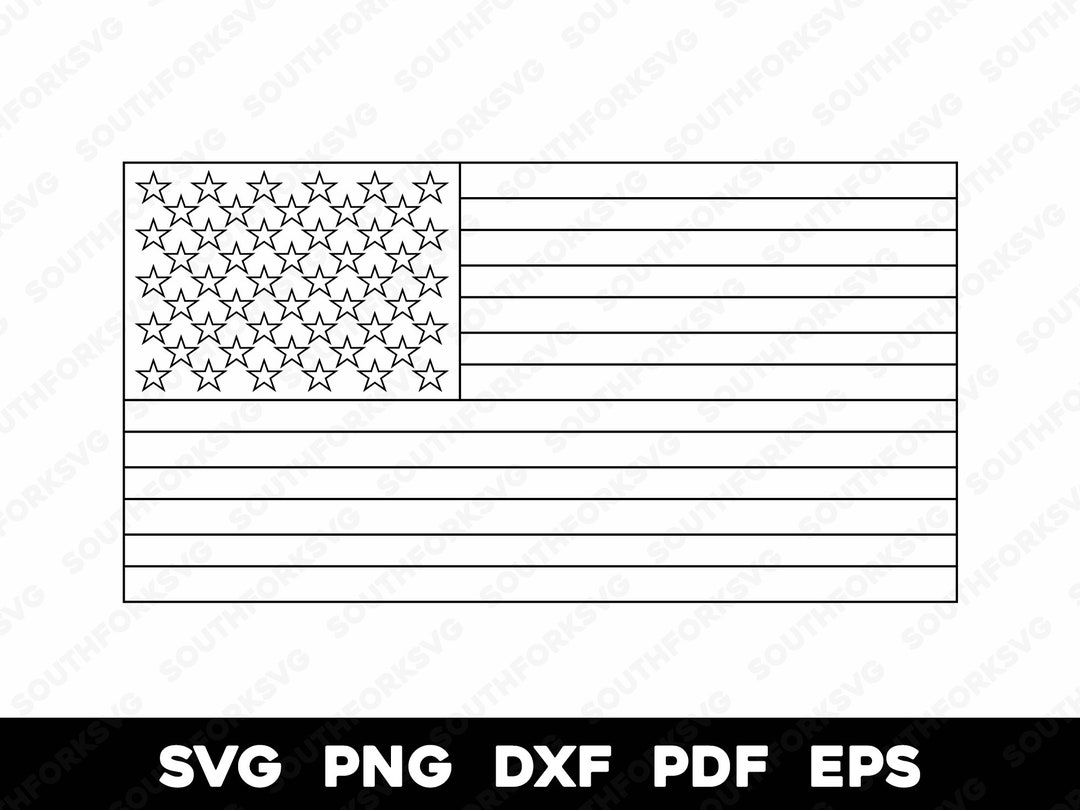 American Flag Transparent Outline | Svg Png Dxf Eps Pdf | Vector ...