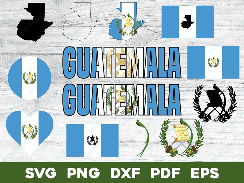 Guatemala National Flag Svg Png Dxf Eps Pdf Vector Graphic Design ...