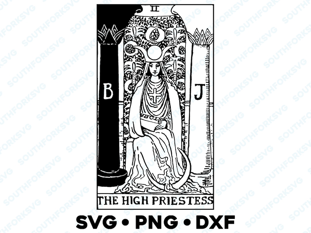 The High Priestess Tarot Card Major Arcana Rider Waite Deck SVG PNG DXF ...