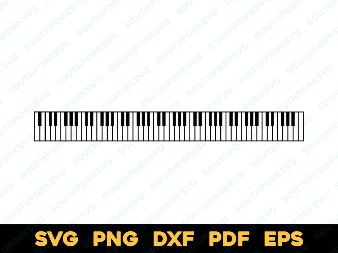 Full 88 Key Piano Keyboard | Svg Png Dxf Eps Pdf | Vector Graphic ...
