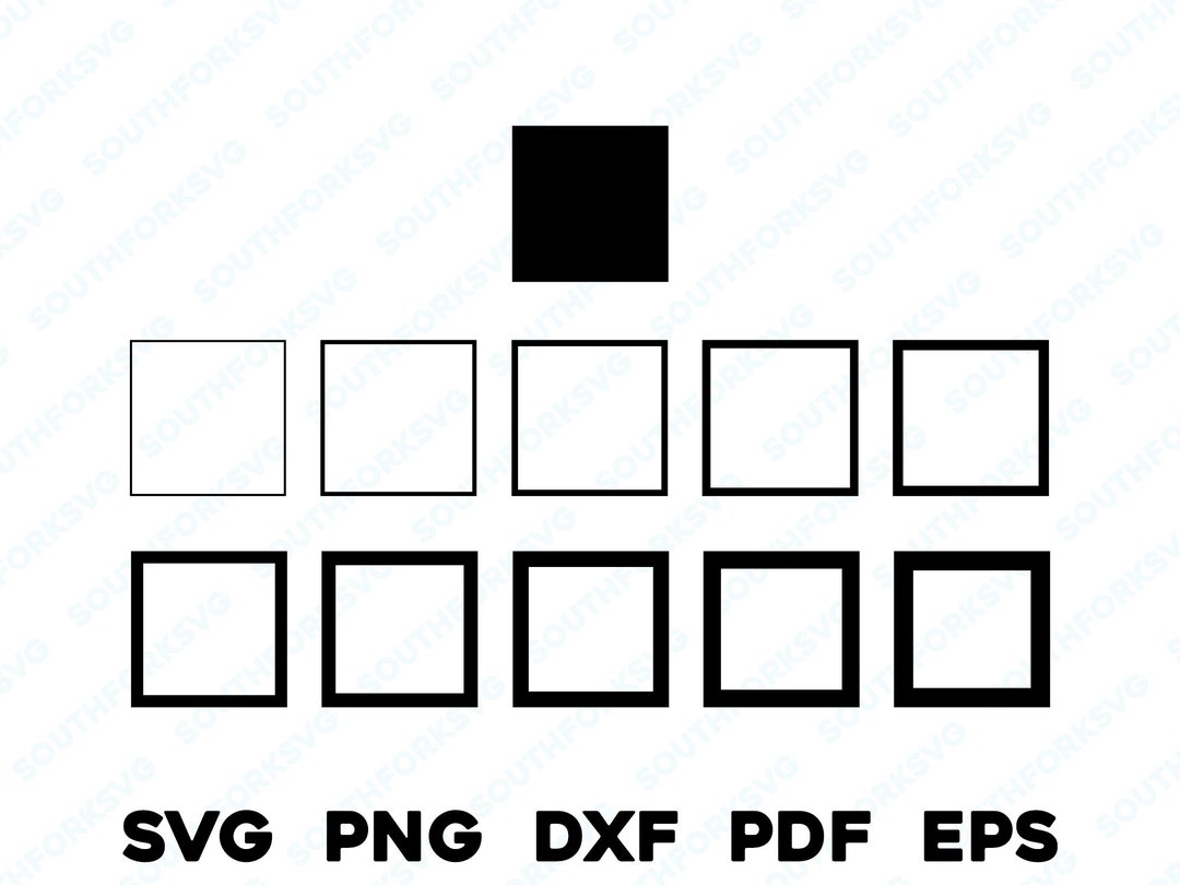 Square Line Stroke Bundle | Svg Png Dxf Eps Pdf | Vector Graphic Design ...