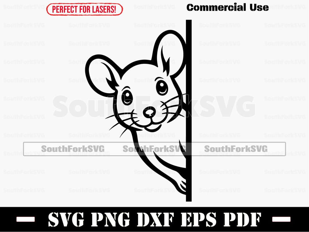 Peering Mouse Svg Png Dxf Eps Pdf | Vector Graphic Cut File Laser Clip ...