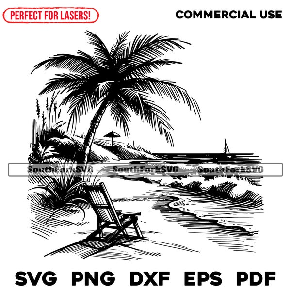 Beach Scene Svg - Etsy