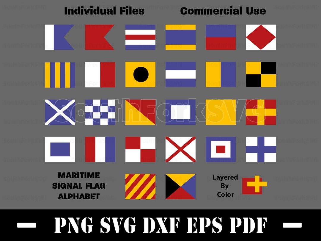 Maritime Signal Flags Alphabet Svg Png Dxf Eps Pdf | Digital Download ...