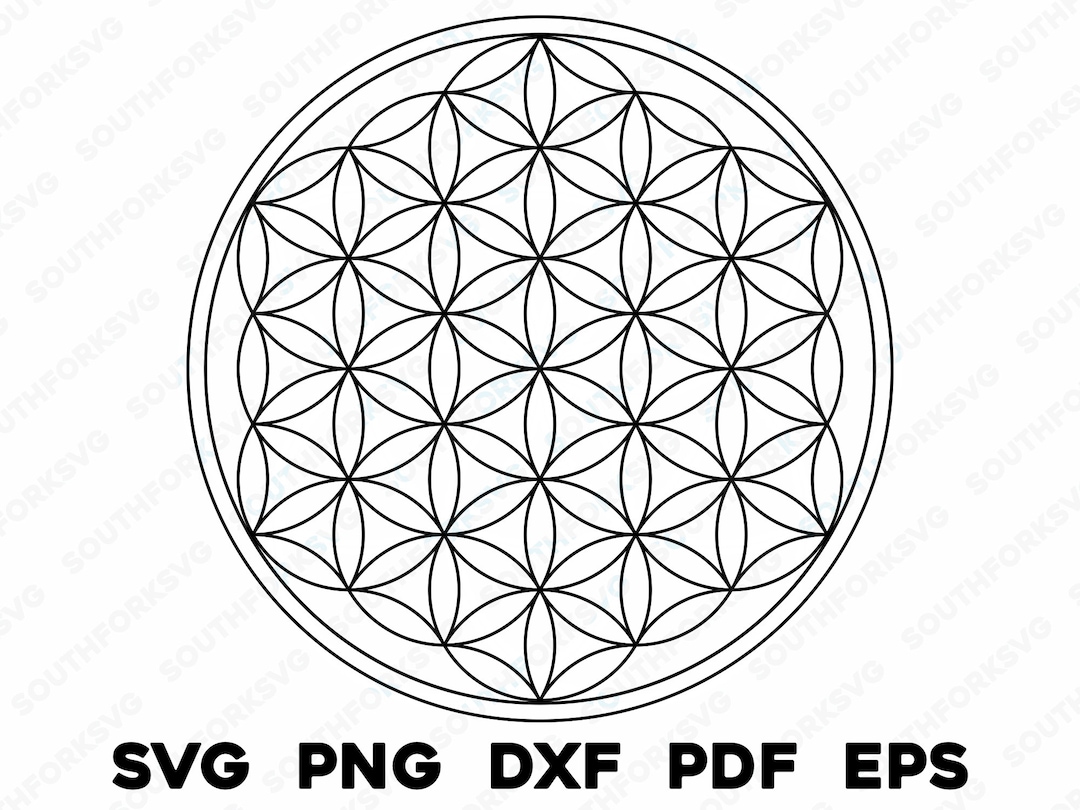 Flower of Life 1 Svg Png Dxf Eps Pdf | Graphic Design Cut Print Laser ...