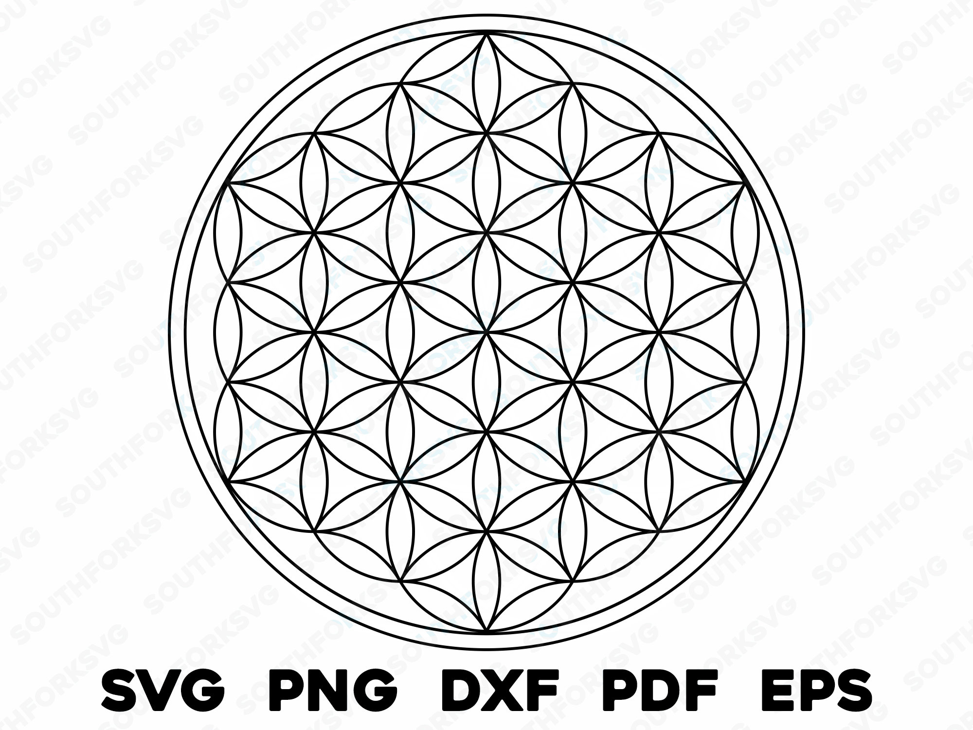 Blume des Lebens 1 svg png dxf eps pdf | Grafikdesign cut print laser ...
