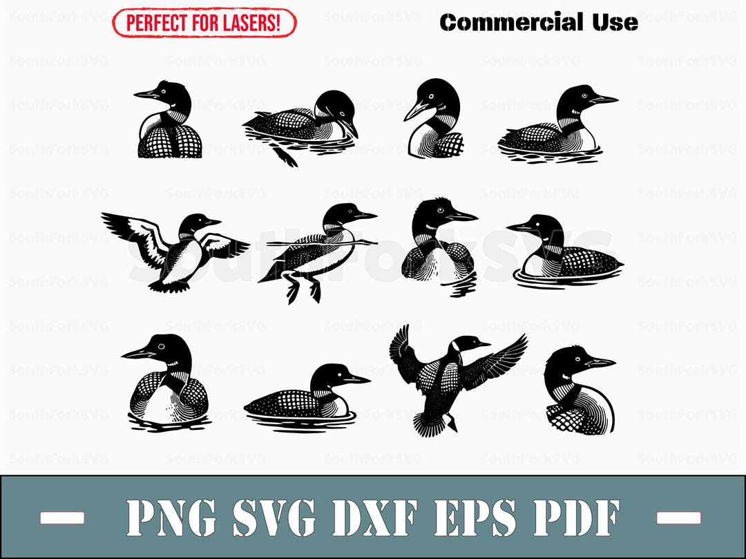 Simple Loon SVG Bundle Svg Png Dxf Eps Pdf | Vector Graphic Design Cut ...
