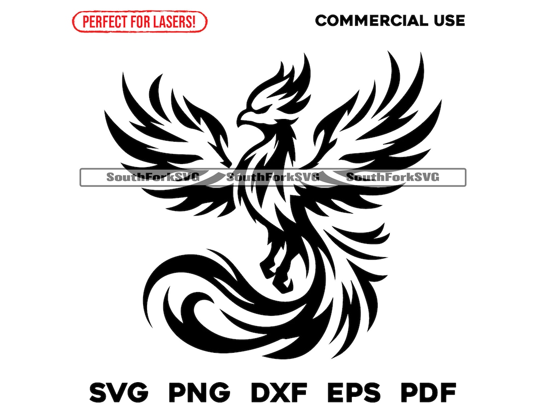 Simple Phoenix Bird Design | Svg Png Dxf Eps Pdf | Vector Graphics ...