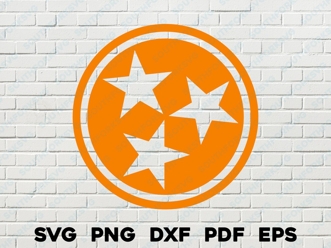 Orange Tennessee Tri-star Svg Png Dxf Eps Pdf Layered by Color Vector ...