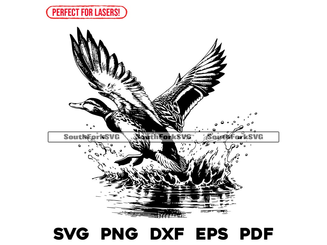 Mallard Duck Laser Engrave Files Svg Png Dxf Eps Pdf Vector Graphic ...