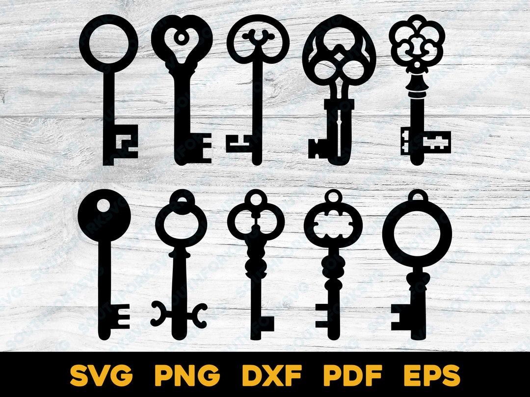 Vintage Antique Keys Bundle 1 | Svg Png Dxf Eps Pdf | Vector Graphic ...