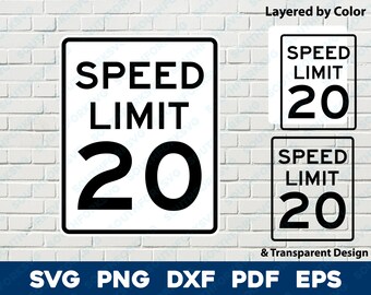 Speed Limit 20 Sign - Etsy