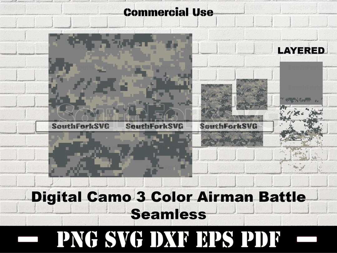 Airman Uni Digital Camo 3 Color Seamless Pattern | Svg Png Dxf Eps Pdf ...