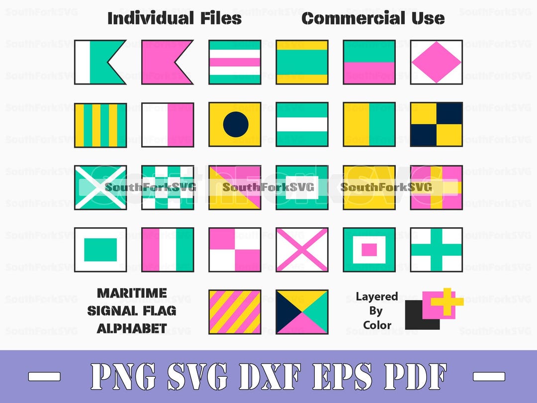 Pink Themed Maritime Signal Flags Alphabet Svg Png Dxf Eps Pdf ...