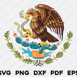 Mexico Coat of Arms Color Svg Png Dxf Eps Pdf Transparent Vector ...