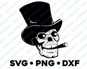 Skull With Cigar Svg | Etsy