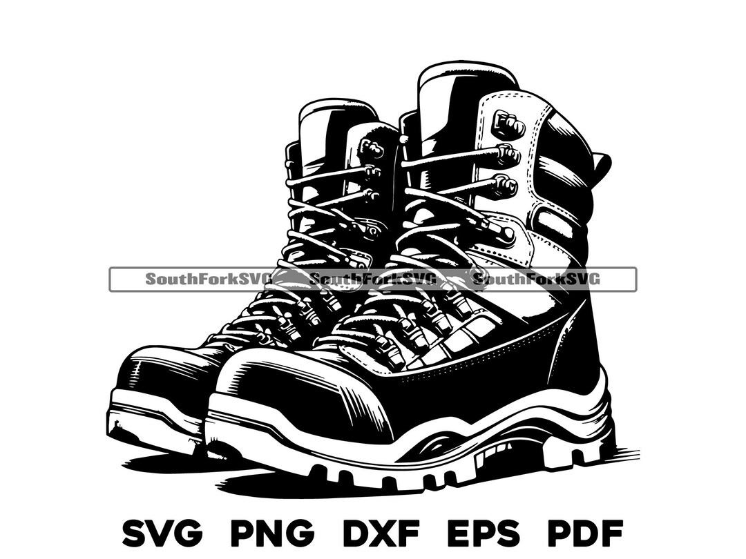Hiking Boots Design Files | Svg Png Dxf Eps Pdf | Transparent Vector ...