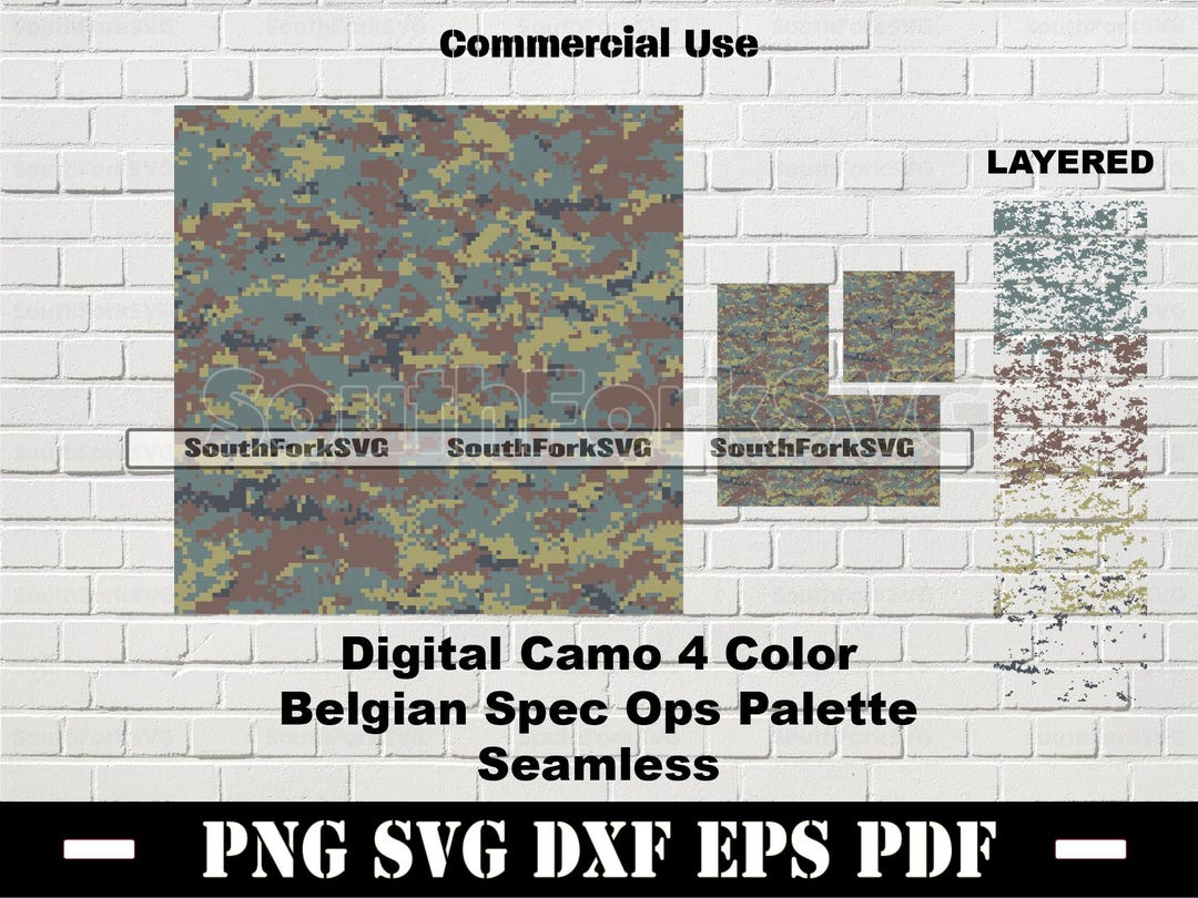 Belgian Palette Digital Camo 4 Color Seamless Pattern | Svg Png Dxf Eps ...