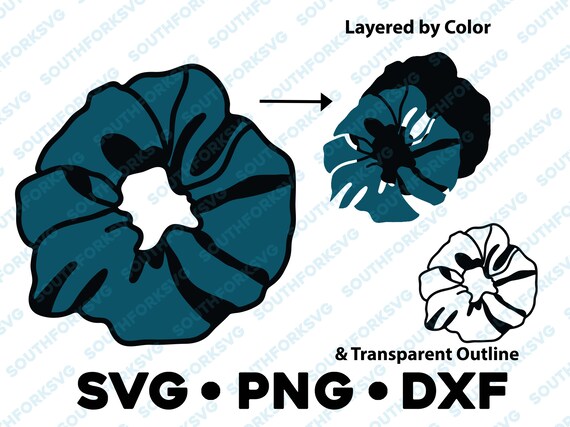 Scrunchie SVG PNG DXF Layered by Color Cut File Clip Art | Etsy