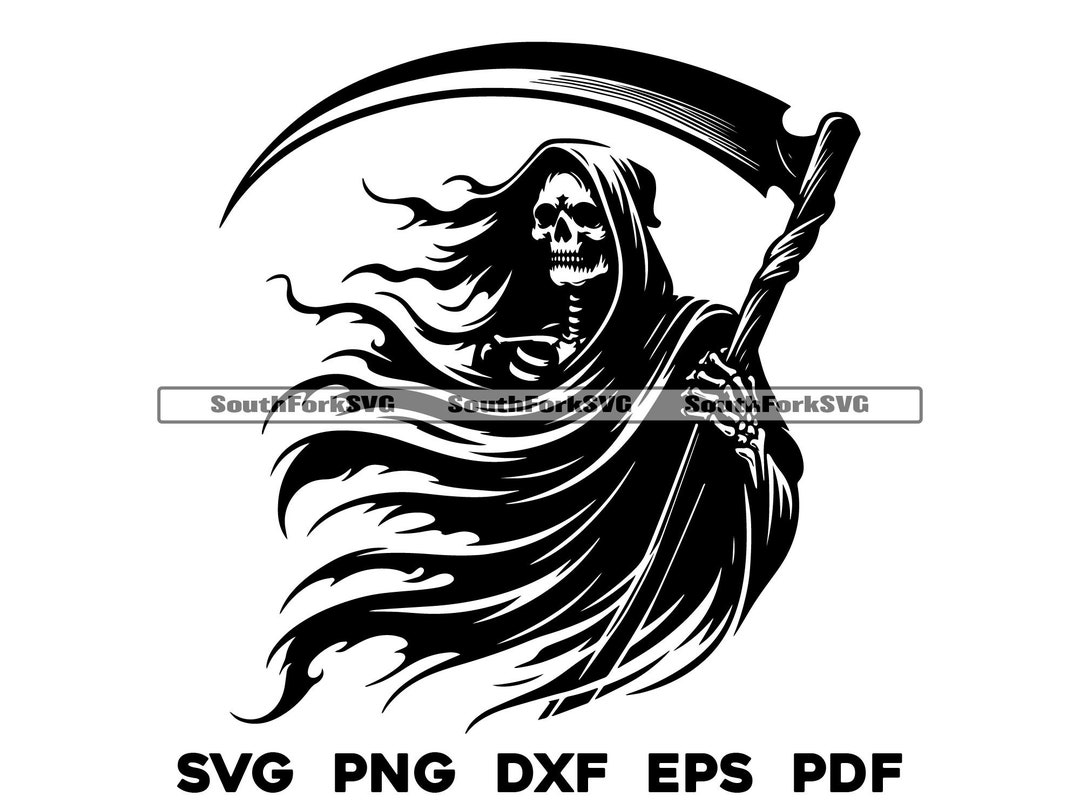 Grim Reaper Design 1 | Svg Png Dxf Eps Pdf | Vector Graphic Design Cut Print Laser Engrave Files ...