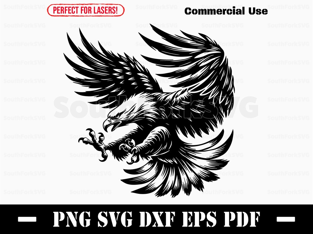 Flying Bald Eagle Design Files | Svg Png Dxf Eps Pdf | Vector Graphic ...