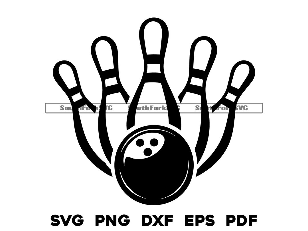 Bowling Ball Striking Pins Design | Svg Png Dxf Eps Pdf | Transparent Graphic Design Cut Print ...