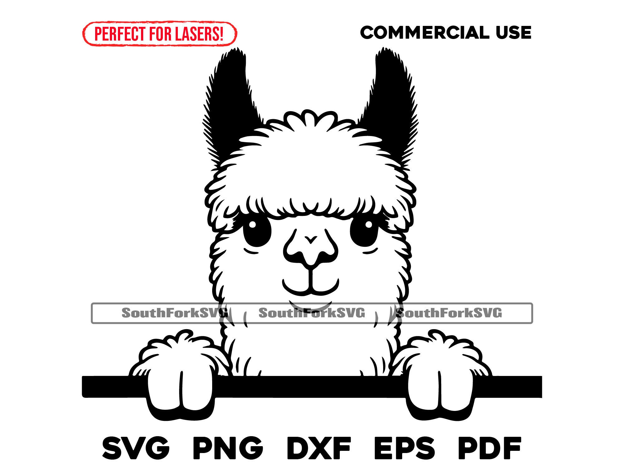 Peeking Alpaca Design | Svg Png Dxf Eps Pdf | Vector Graphic Cut File ...