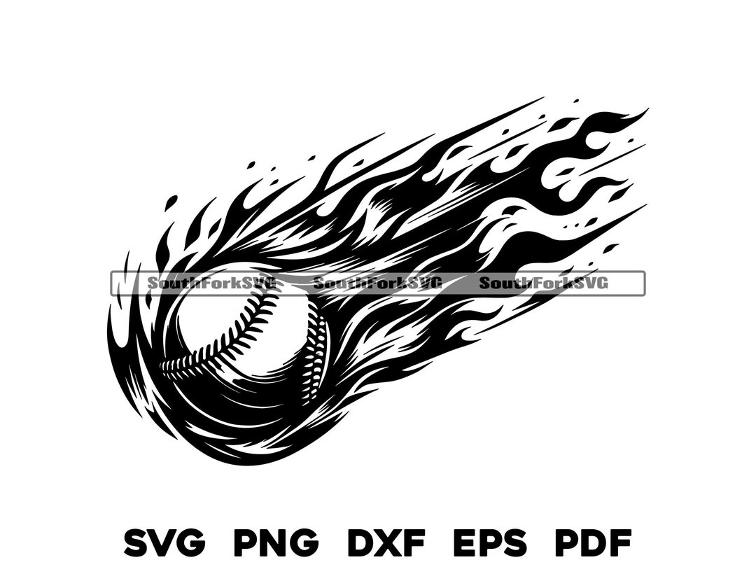 Flaming Baseball Design Files | Svg Png Dxf Eps Pdf | Transparent ...