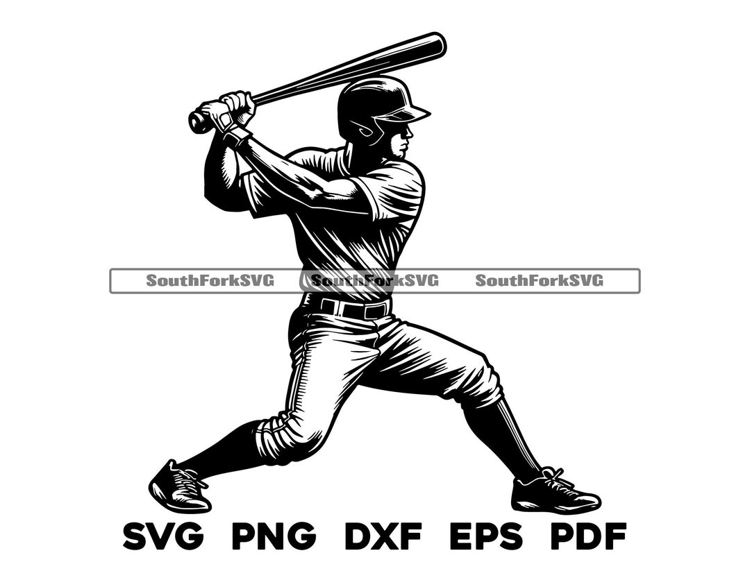 Baseball Player Design | Svg Png Dxf Eps Pdf | Vector Graphic Design ...