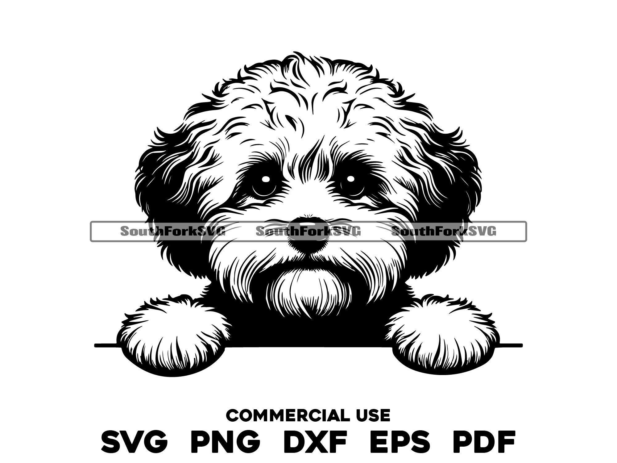 Peeking Maltipoo Dog Head Design | Svg Png Dxf Eps Pdf | Vector Graphic ...