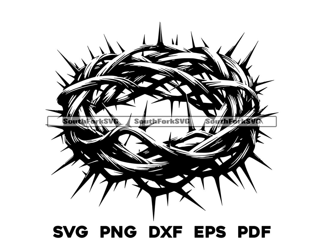 Jesuss Crown Of Thorns Design Files Svg Png Dxf Eps Pdf Vector Graphic Design Cut Print Dye
