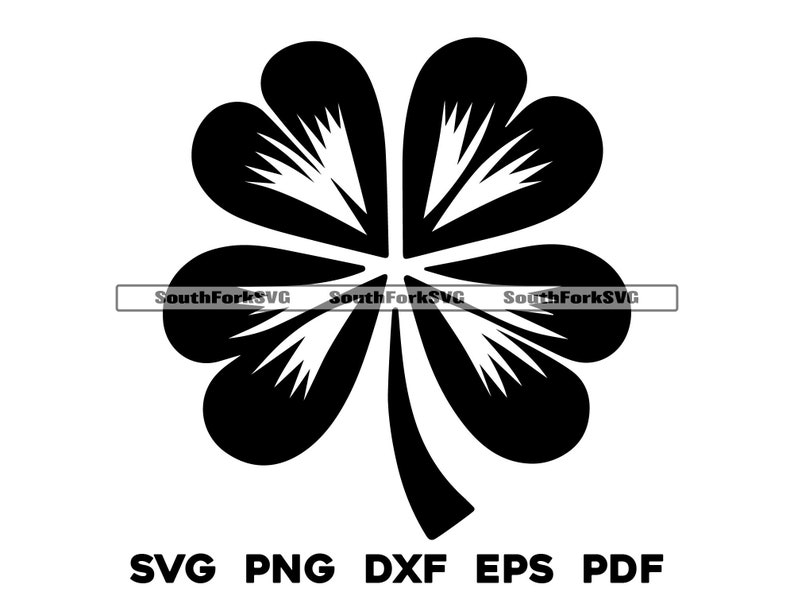 Diseño de trébol de cuatro hojas / svg png dxf pdf eps / diseño gráfico ...