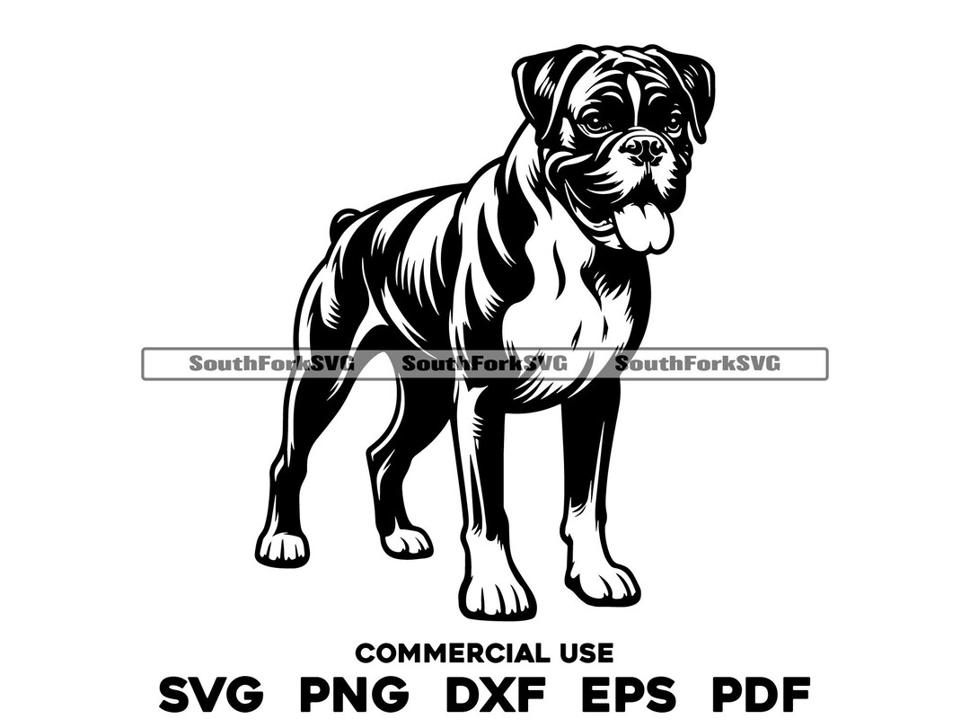 Boxer Dog Standing Design | Svg Png Dxf Eps Pdf | Vector Graphic Cut ...