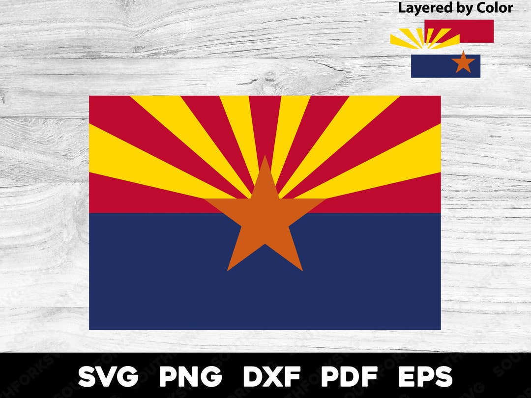 Arizona State Flag | Svg Png Dxf Eps Pdf | Layered by Color Vector ...