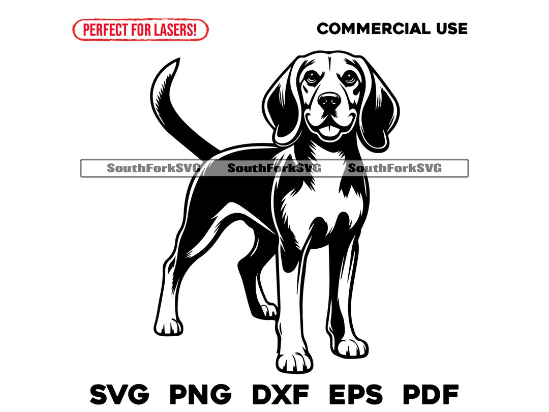 Beagle Dog Standing Svg Png Dxf Eps Pdf | Vector Graphic Cut File Laser ...