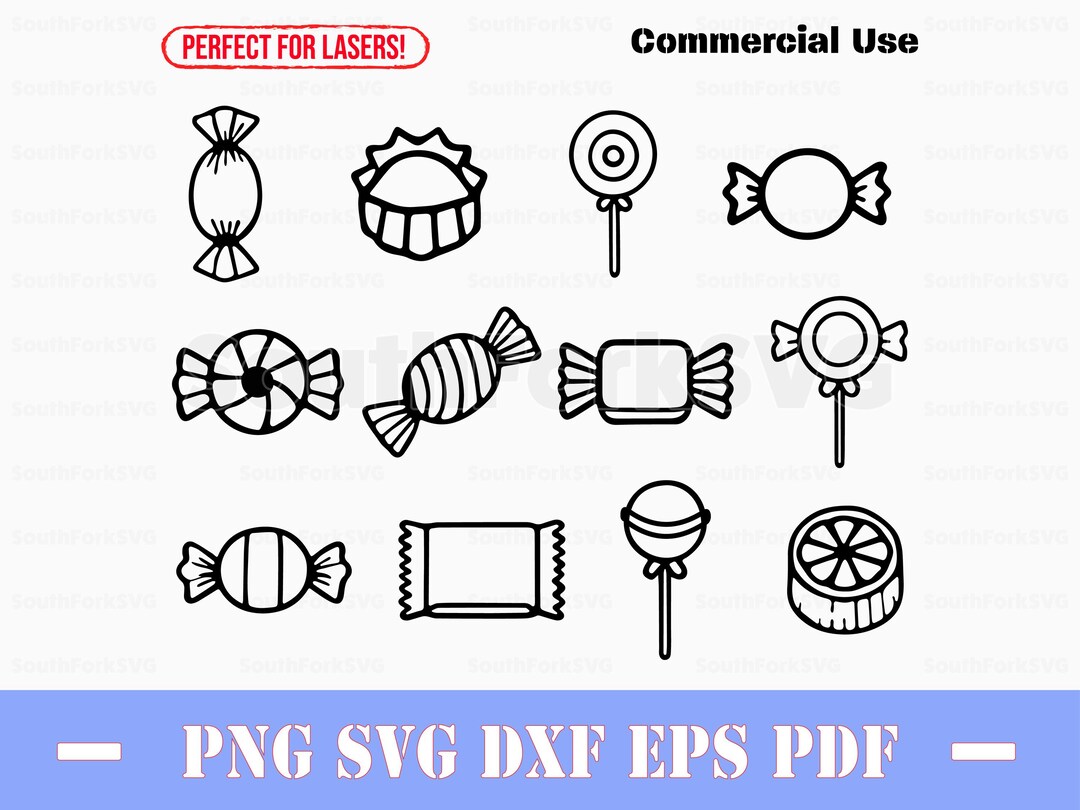 Simple Candy SVG Bundle Svg Png Dxf Eps Pdf | Vector Graphic Cut Print ...