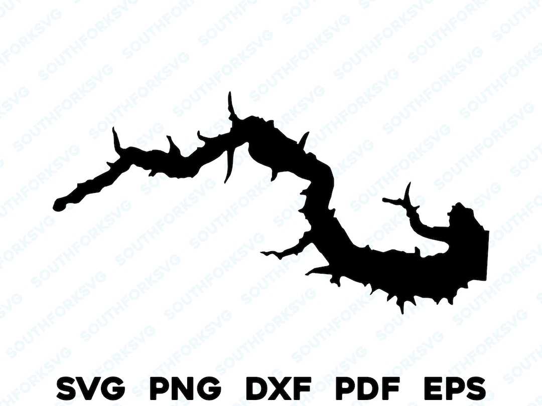 Lake Thunderbird Illinois Map Shape Silhouette Outline Svg Png Dxf Pdf ...