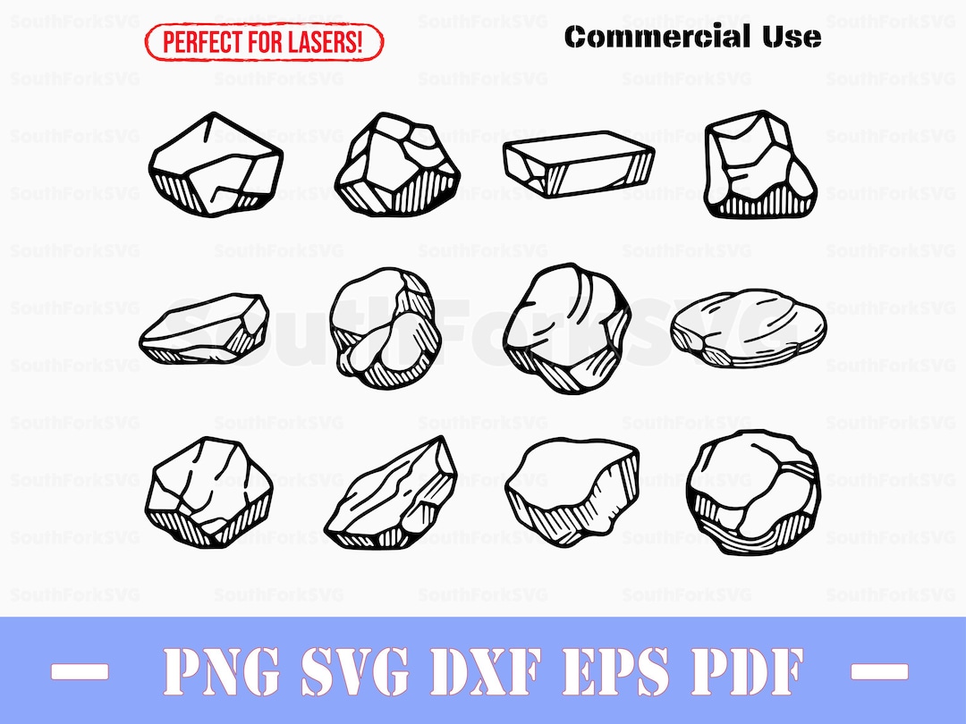 Simple Rocks SVG Bundle Svg Png Dxf Eps Pdf | Vector Graphic Cut Print ...